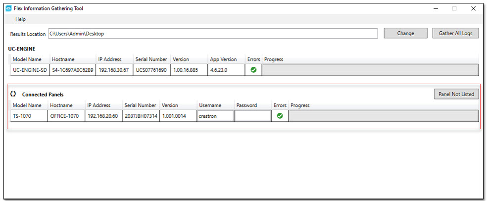 The Crestron Flex Gathering Information Tool
